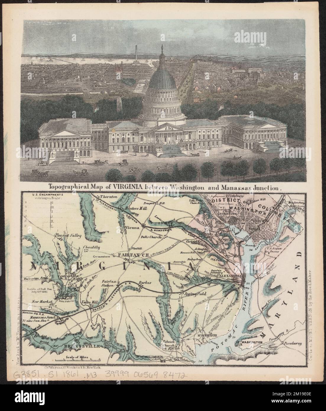 Topographical map of Virginia between Washington and Manassas Junction ...