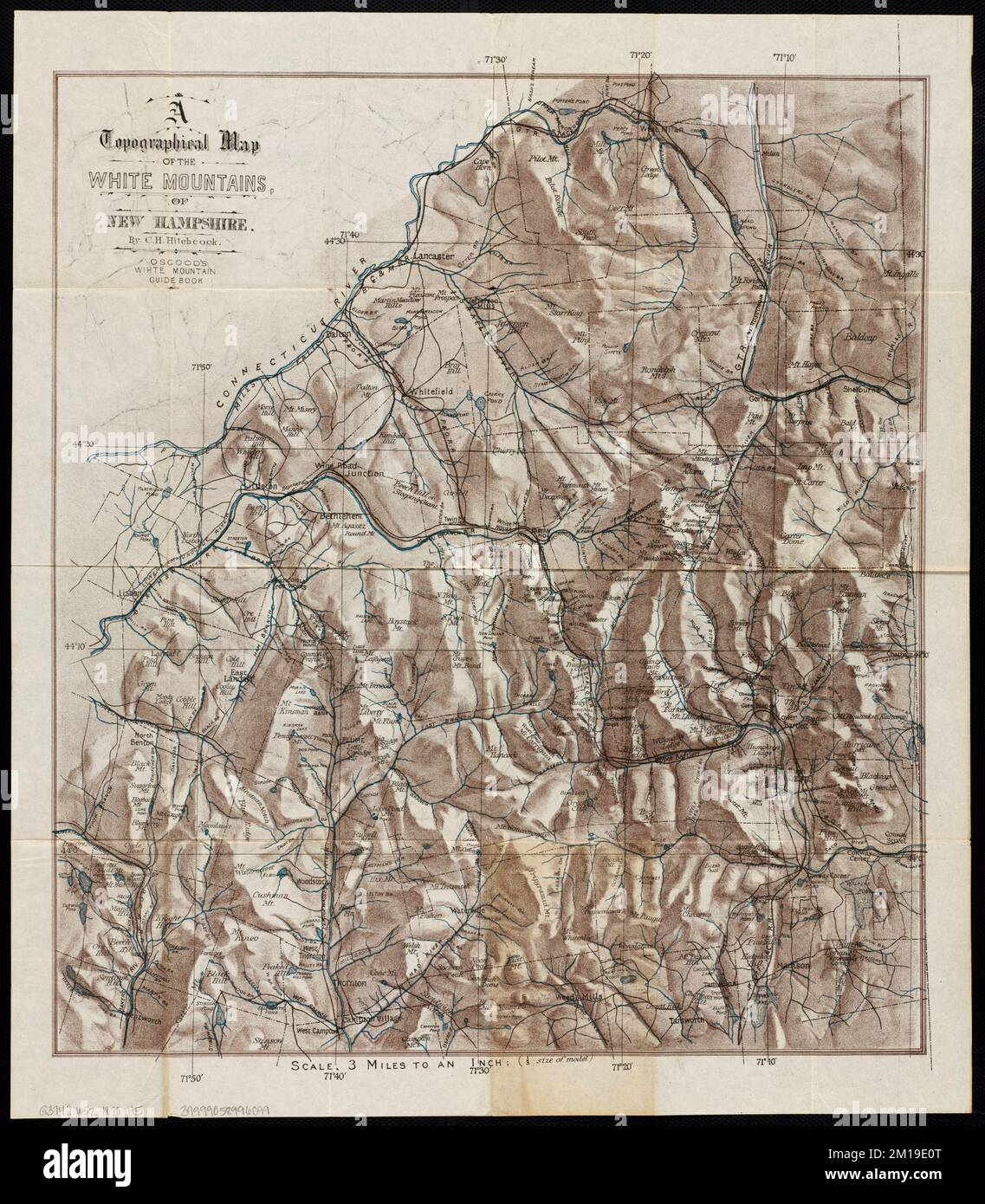 A topographical map of the White Mountains, of New Hampshire , White ...
