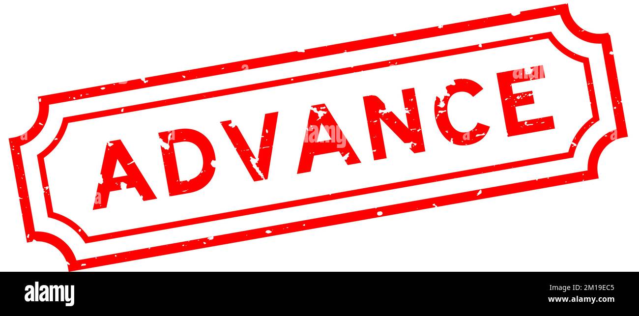 Grunge red advance word rubber seal stamp on white background Stock ...
