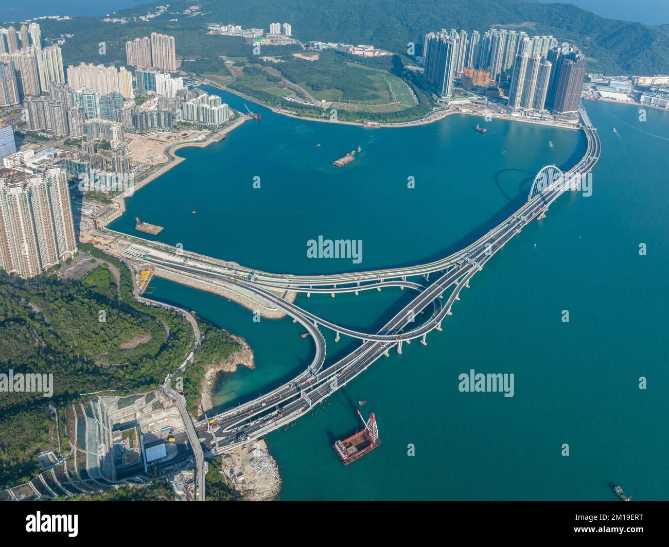 Hong Kong. 8th Dec, 2022. This aerial photo taken on Dec. 8, 2022 shows ...