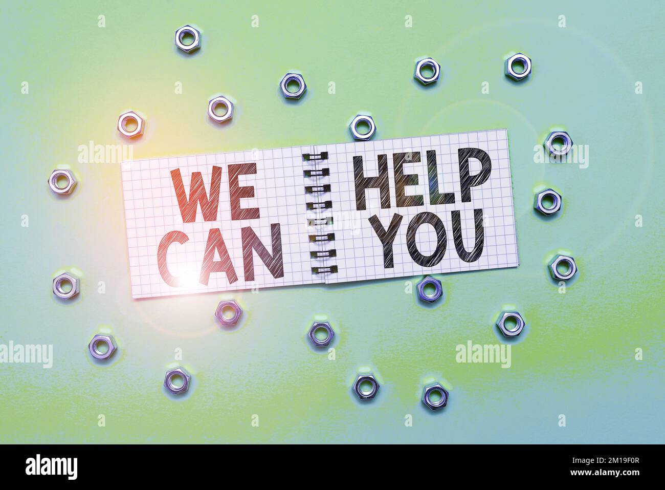 Conceptual caption We Can Help You. Business showcase Support ...