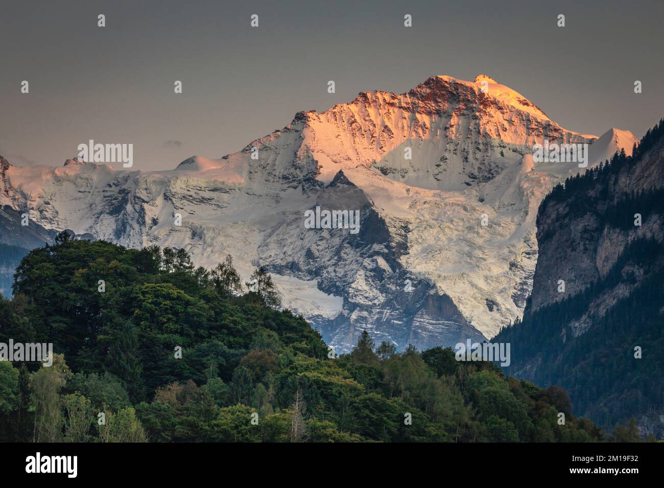 Dramatic Jungfrau mountain, Bernese Alps at sunset, Interlaken ...