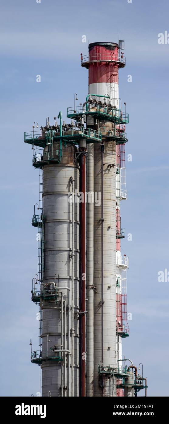 Oil refinery tower closeup. Photo from 2009 Stock Photo - Alamy