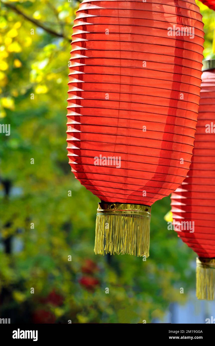 chinese lantern in the temple Stock Photo - Alamy