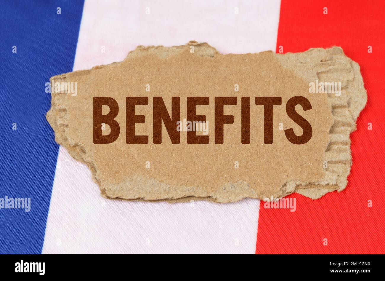 Business and finance concept. Against the background of the French flag ...