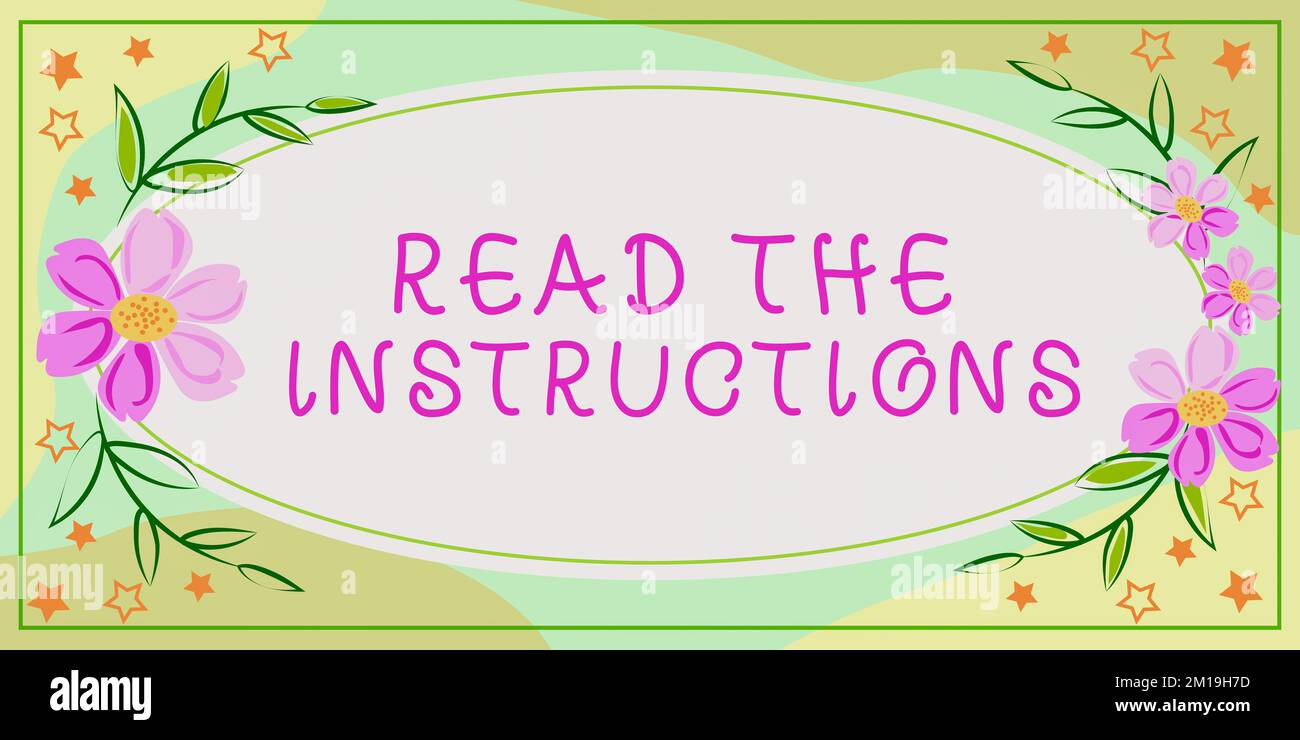 Text sign showing Read The Instructions. Business concept carefully ...