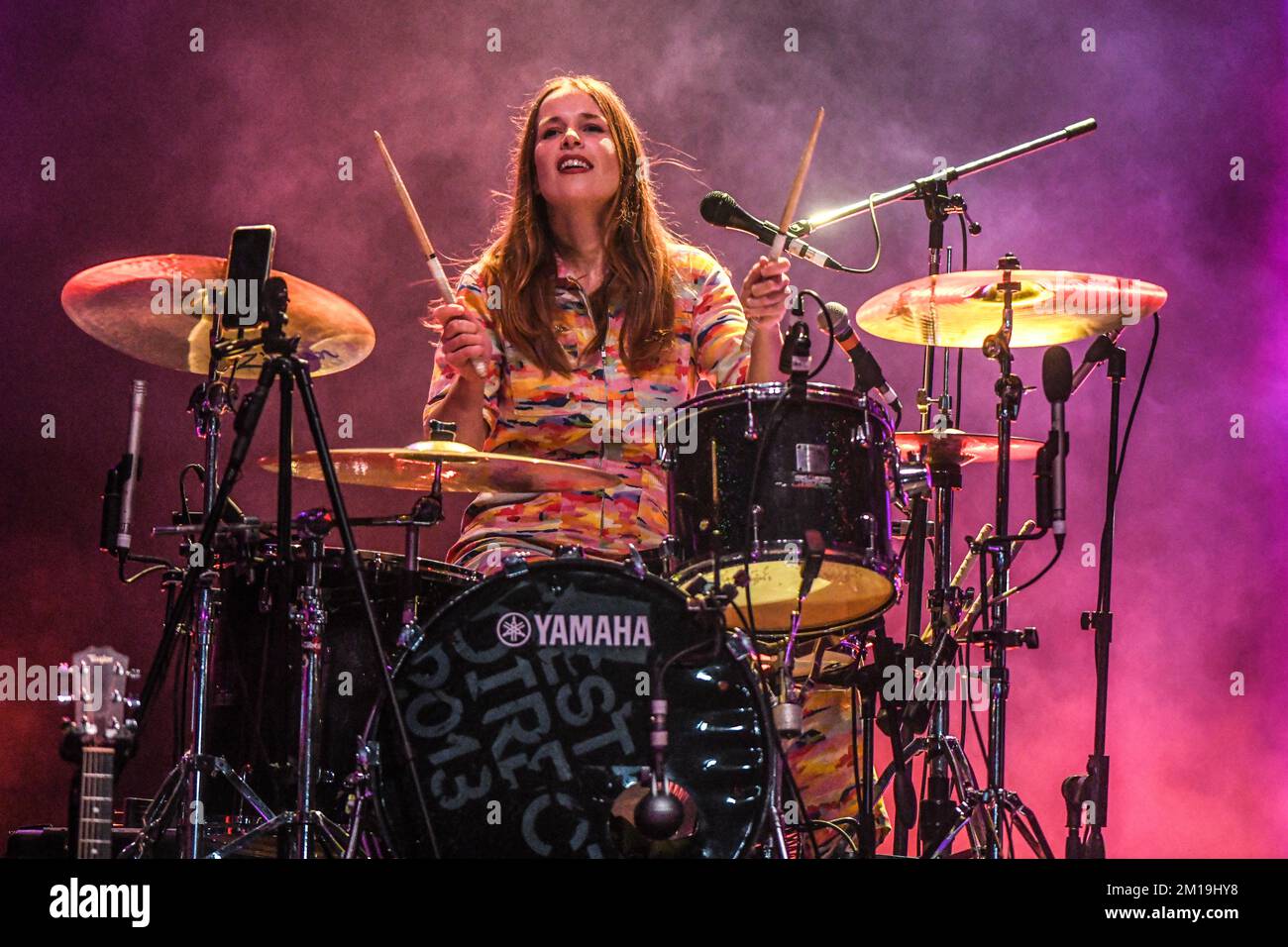 Anna Prior (drums), from Metronomy Stock Photo - Alamy