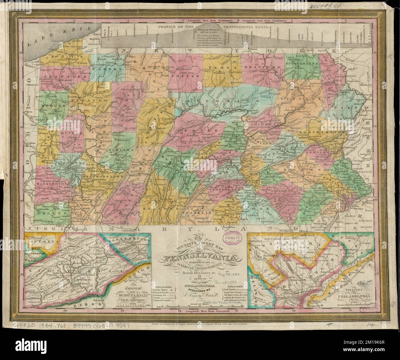 The tourist's pocket map of Pennsylvania : exhibiting its internal ...