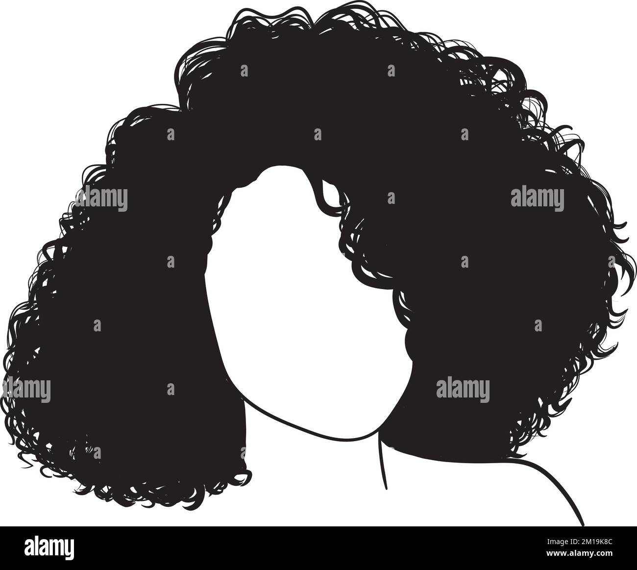 Curly hair shoulder length girl avatar vector isolated Stock Vector ...