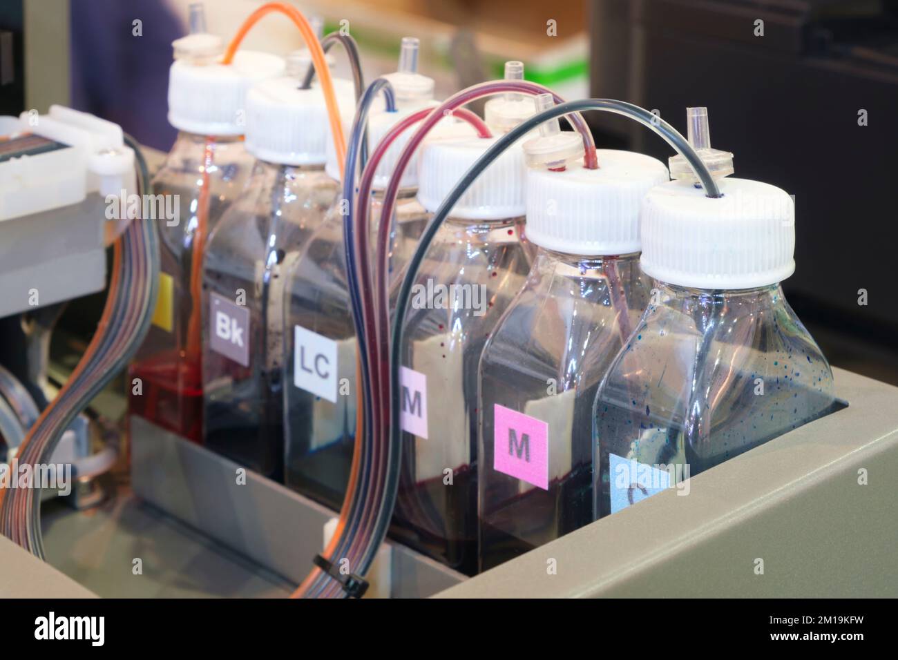 Color toners in the digital printer, paint CMYK Stock Photo - Alamy