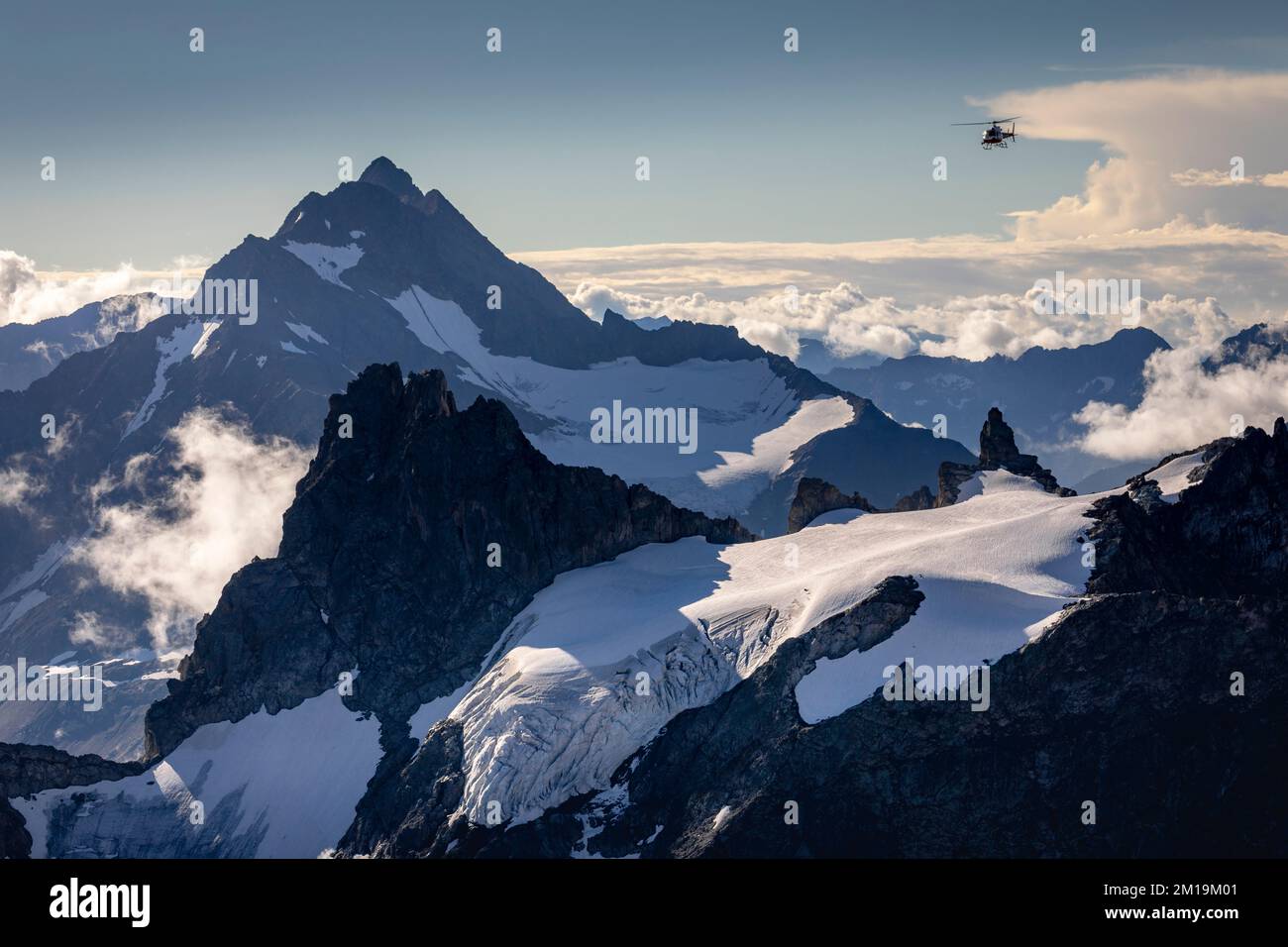 View of Sustenhorn from Mt. Titlis mountain range in swiss alps ...