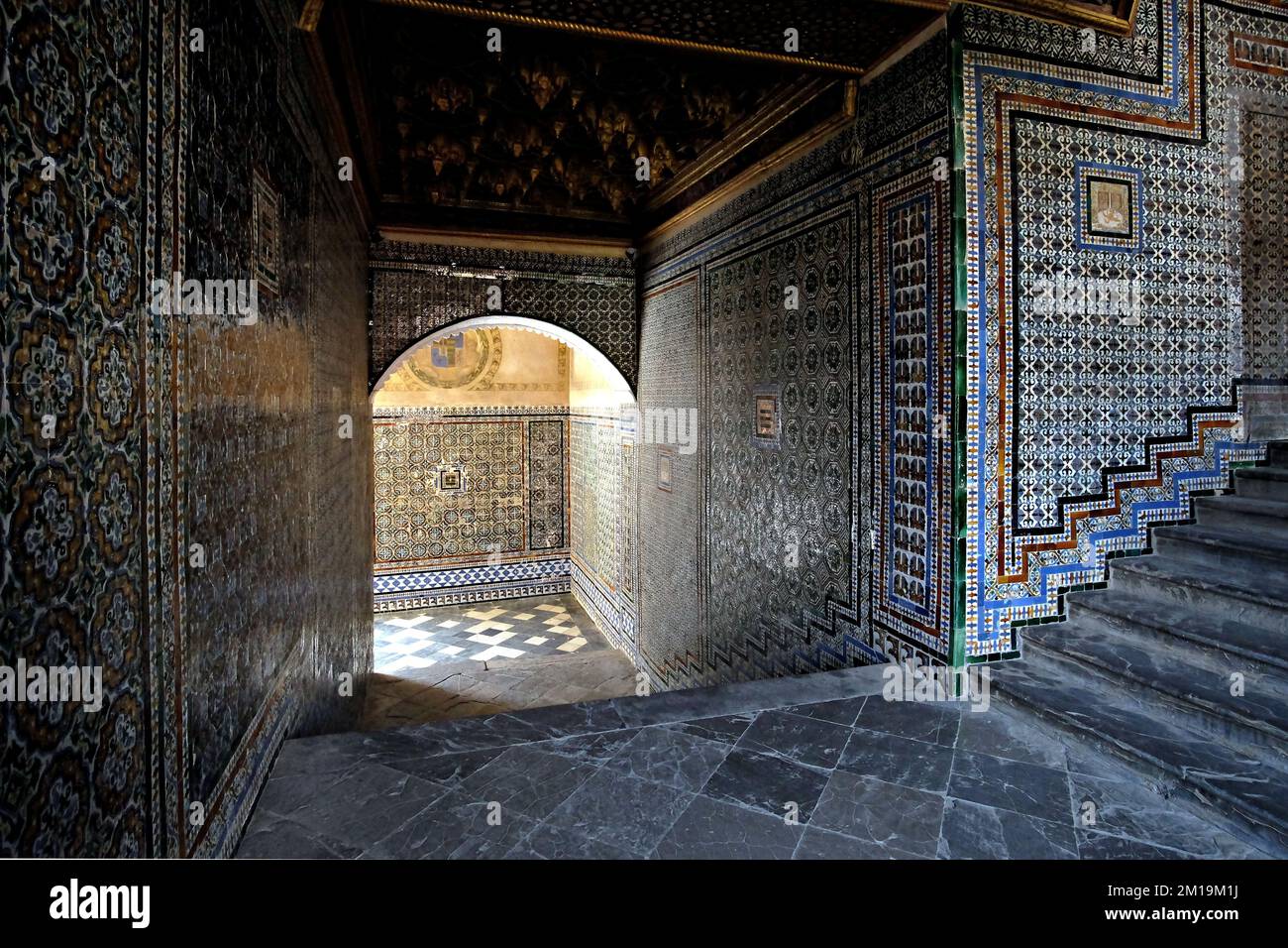 View of the decorated interiors of the Pilato's house in Sevilla Stock ...