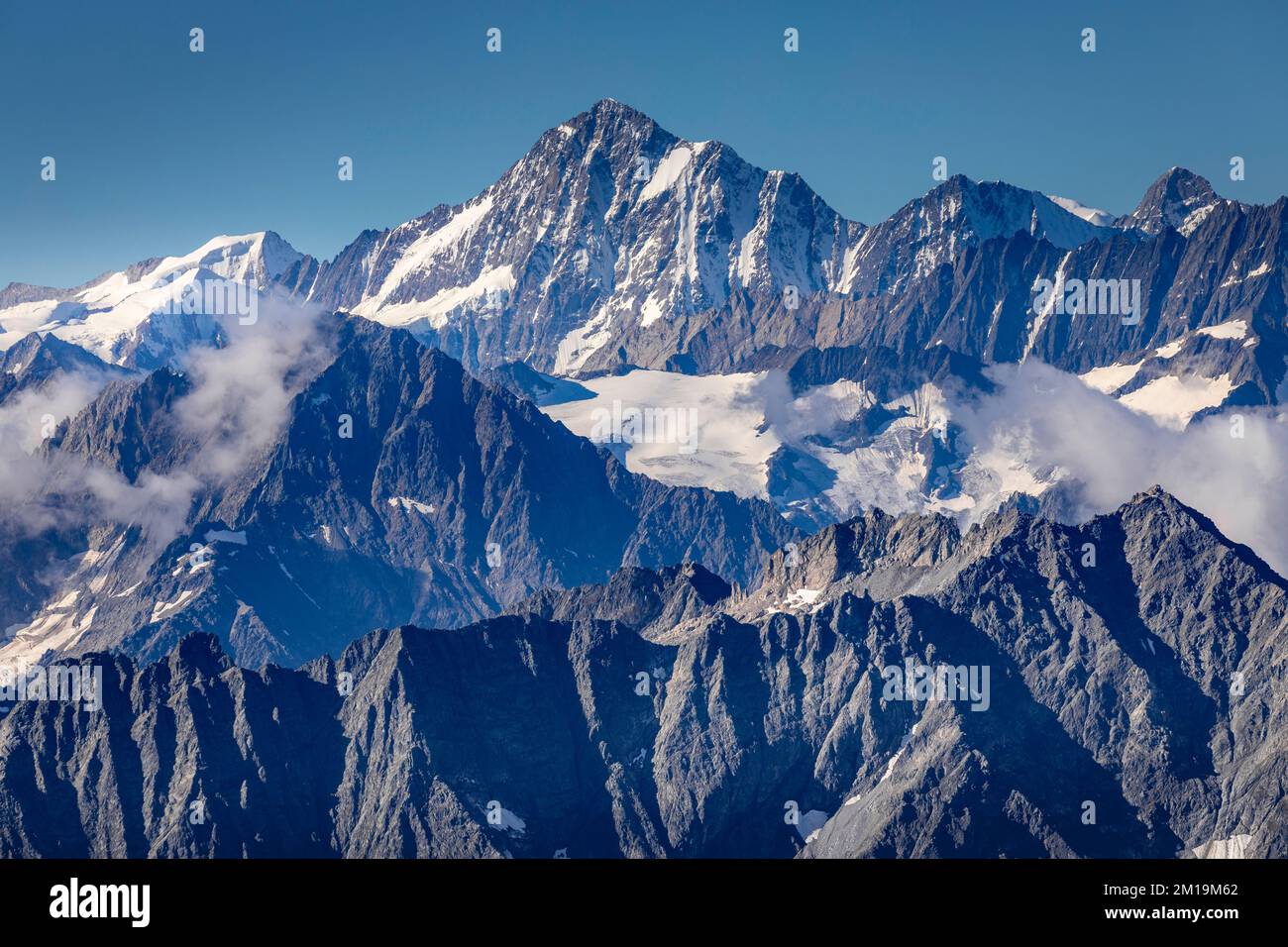 View of Sustenhorn from Mt. Titlis mountain range in swiss alps ...