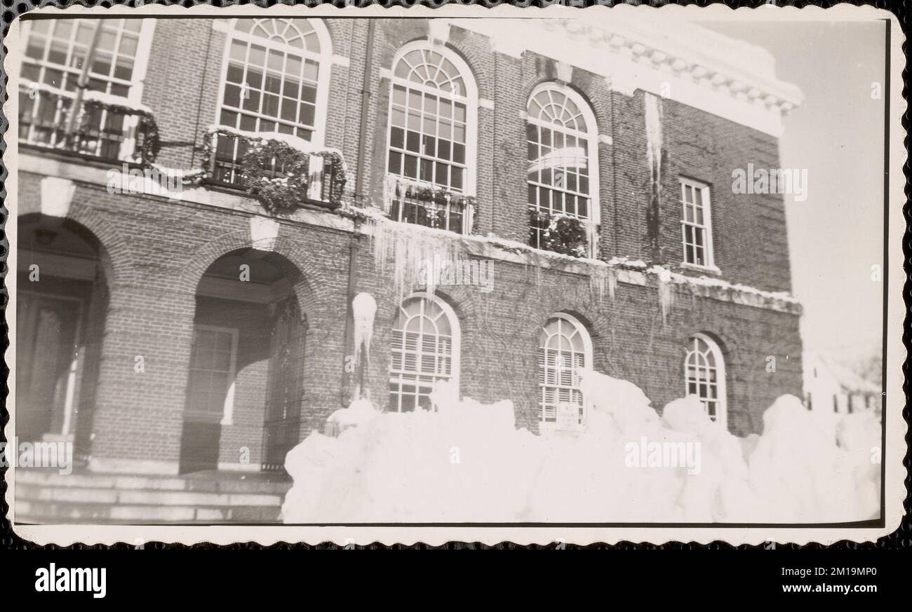 Town Hall , City & town halls, Winter, Snow. Needham Building ...