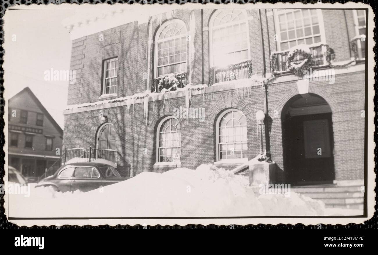 Town Hall , City & town halls, Winter, Snow. Needham Building ...