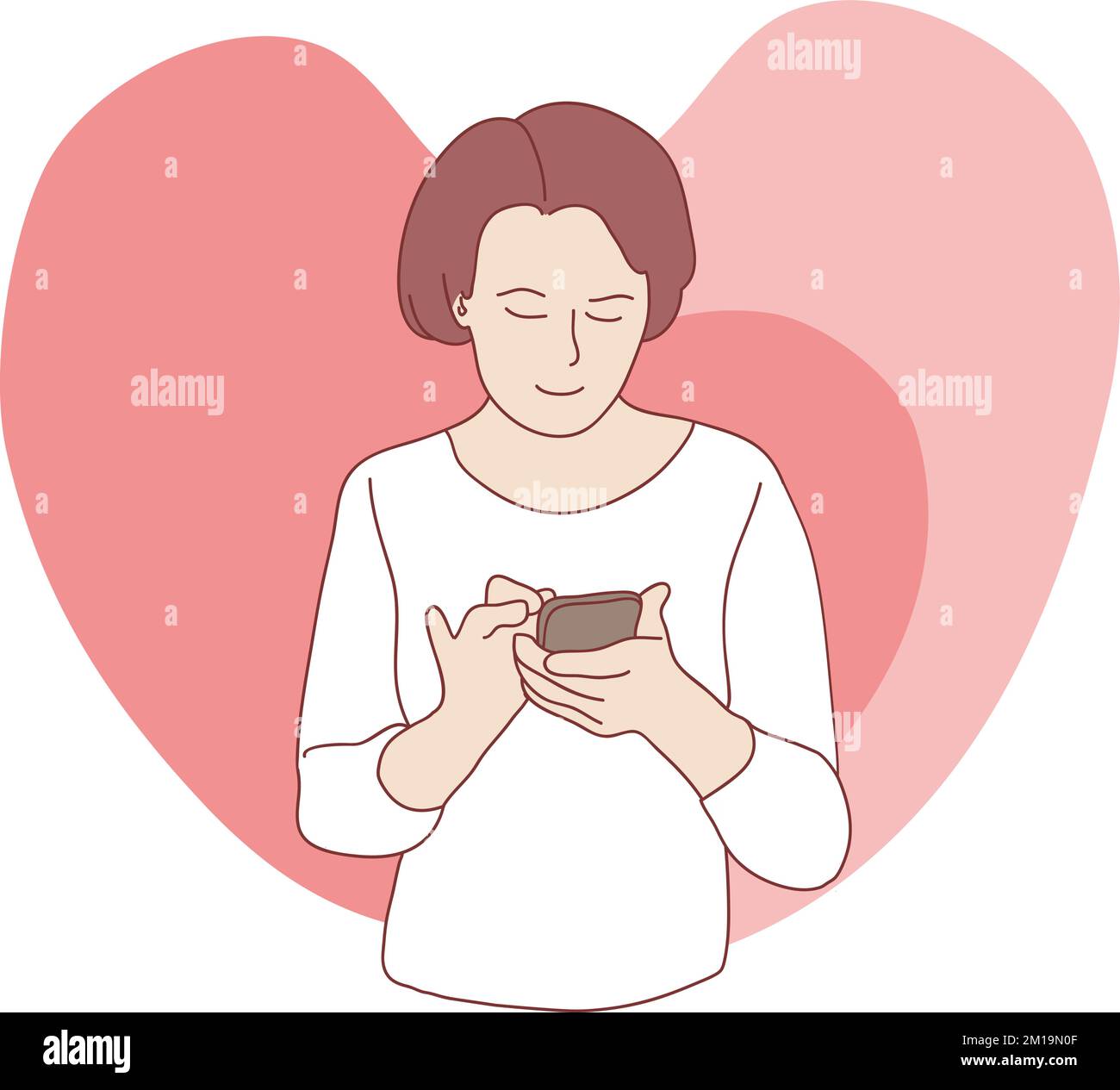Woman typing on phone. Vector illustration Stock Vector Image & Art - Alamy