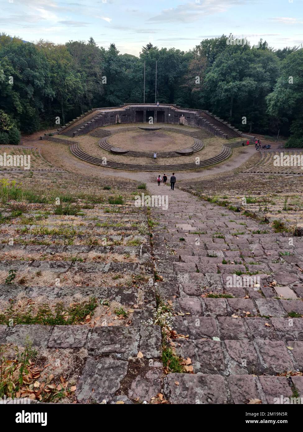 A vertical view of a stairs to an open-air theatre of Thingstatte ...