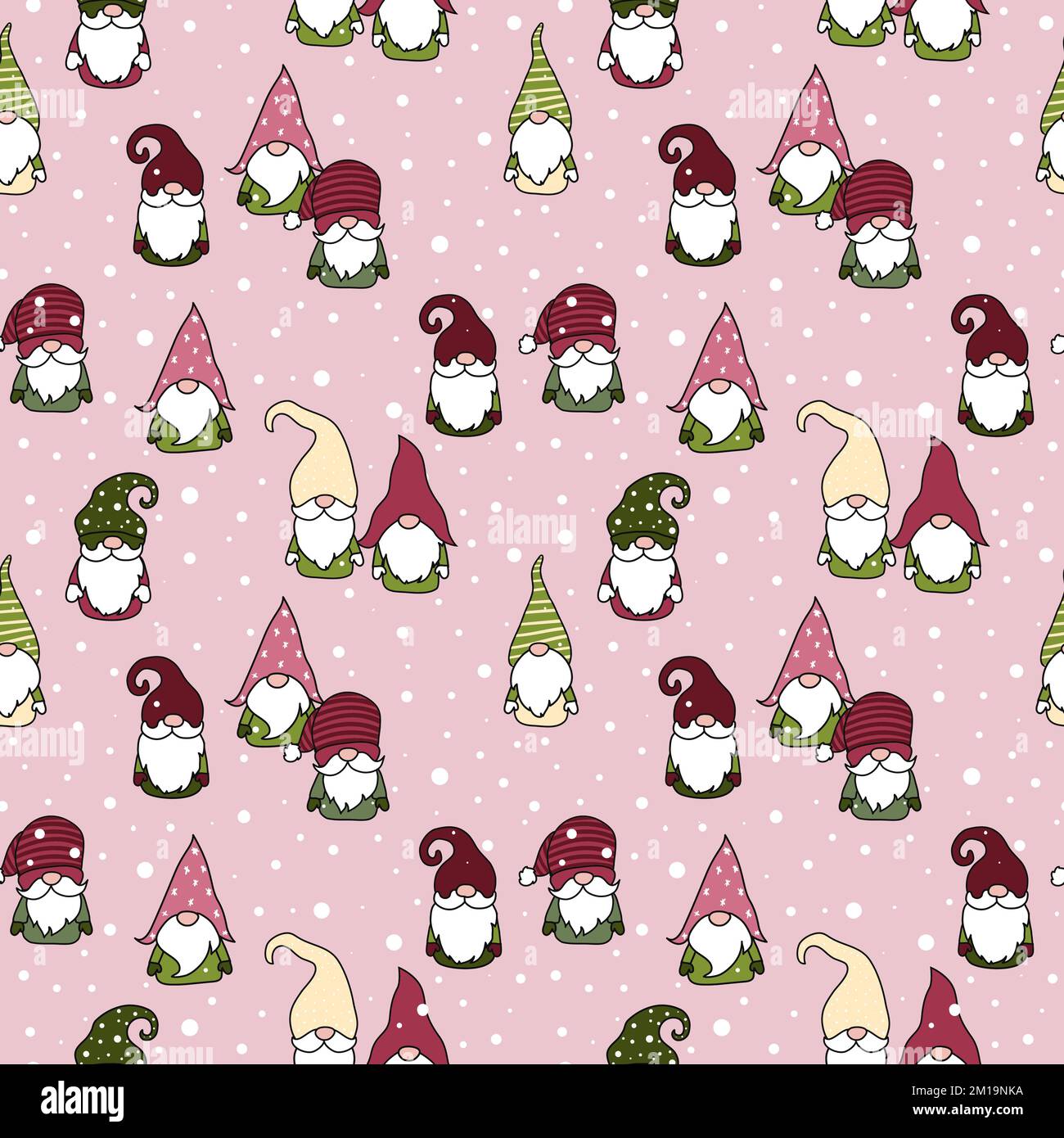 Gnomes pattern christmas holiday Stock Vector Images - Alamy