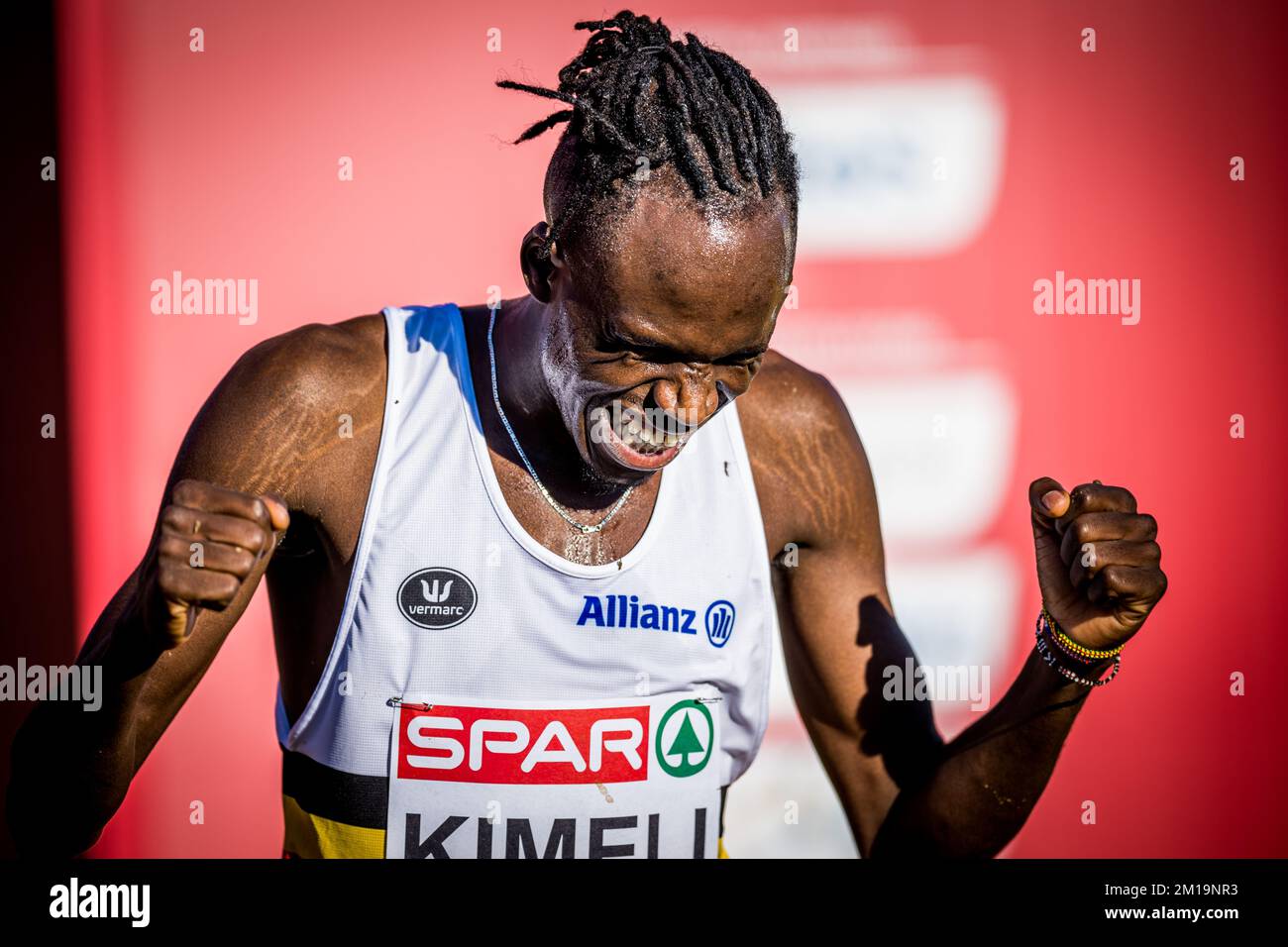 Belgian Isaac Kimeli pictured after the men's race at the European ...