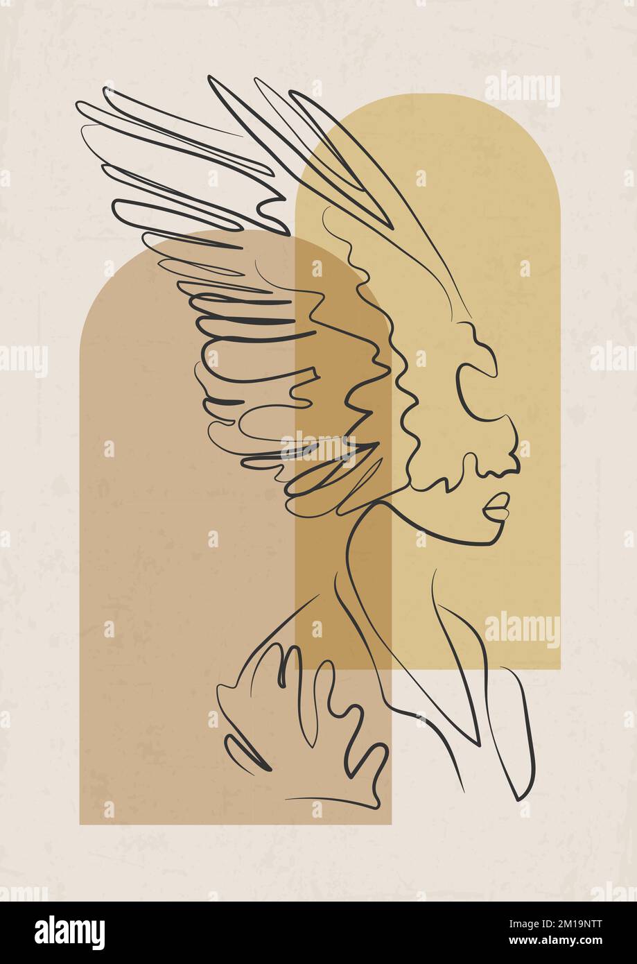 Minimalist illustration with woman and wings. Virgo zodiac sign Stock ...