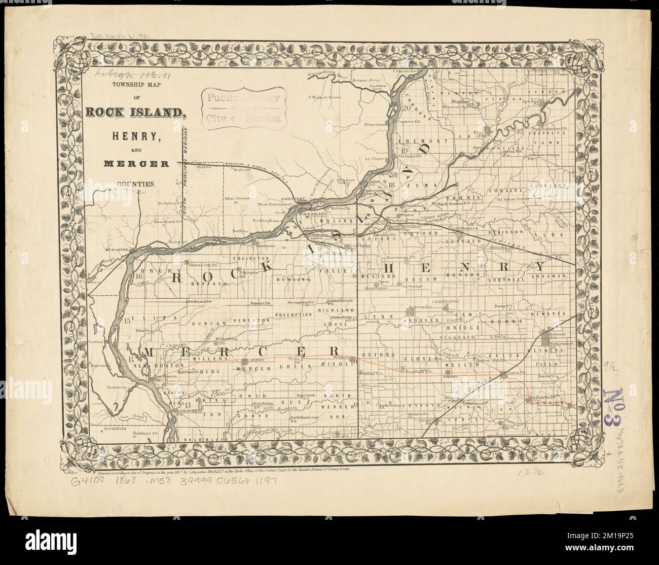 Township map of Rock Island, Henry, and Mercer Counties , Henry County ...