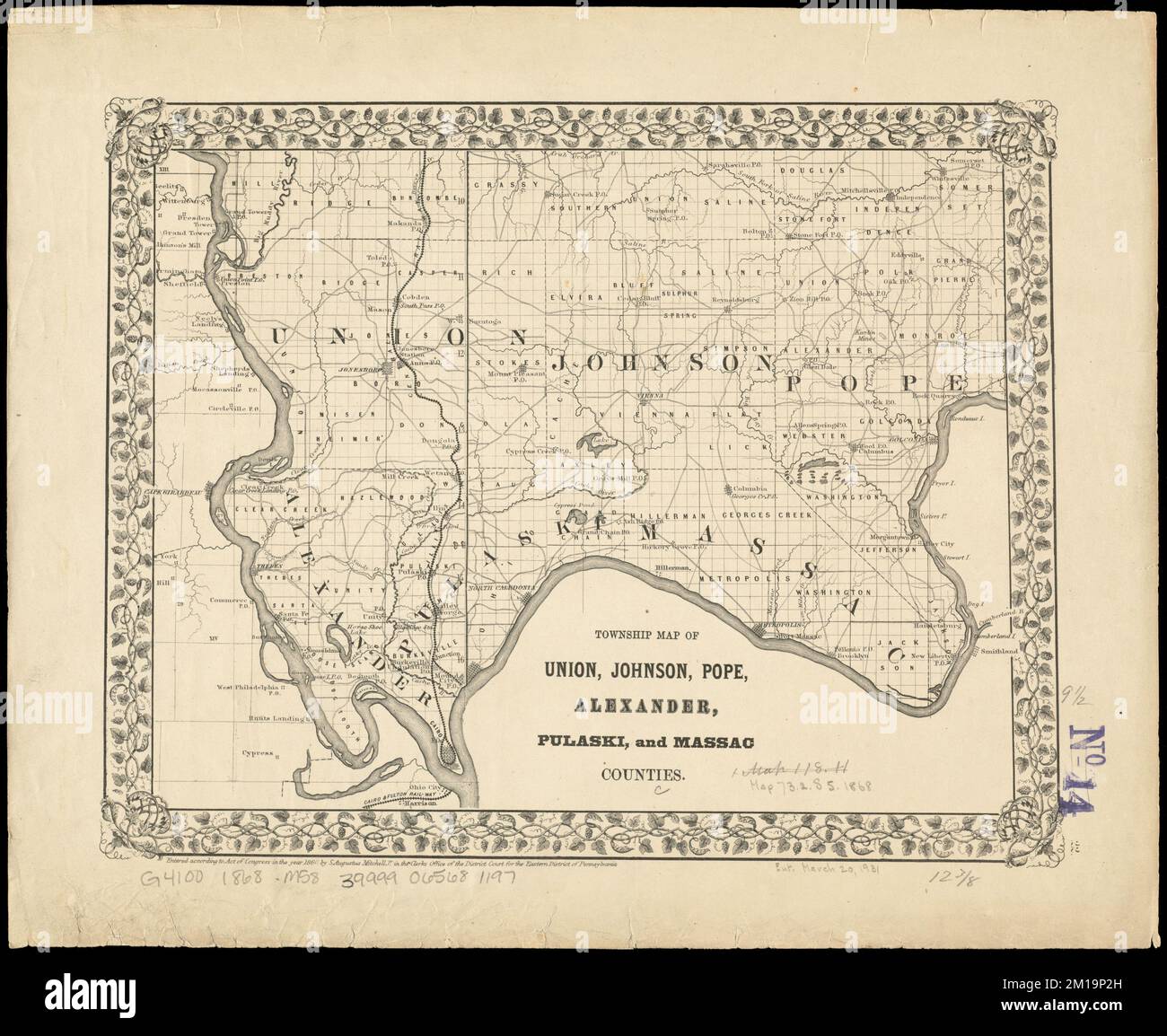 Pulaski illinois map hi-res stock photography and images - Alamy