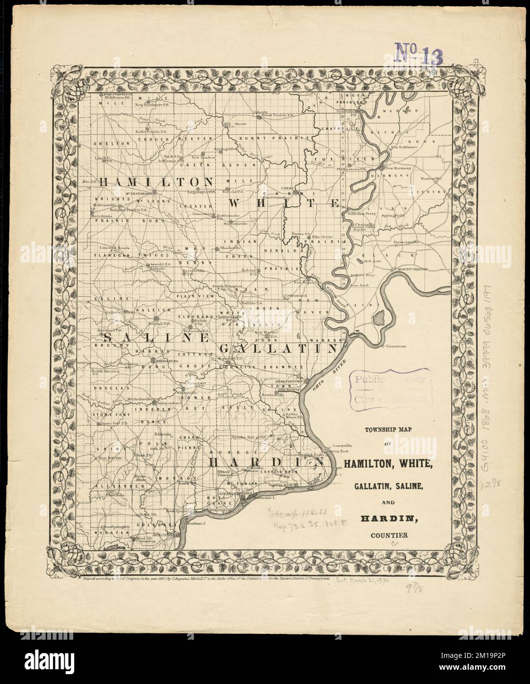 Township map of Hamilton, White, Gallatin, Saline, and Hardin, Counties ...