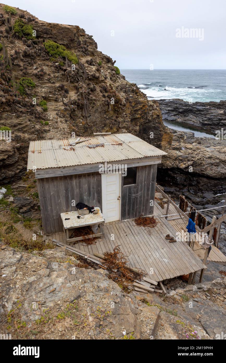 Shack at the rough coast of Pichilemu, Chile Stock Photo - Alamy