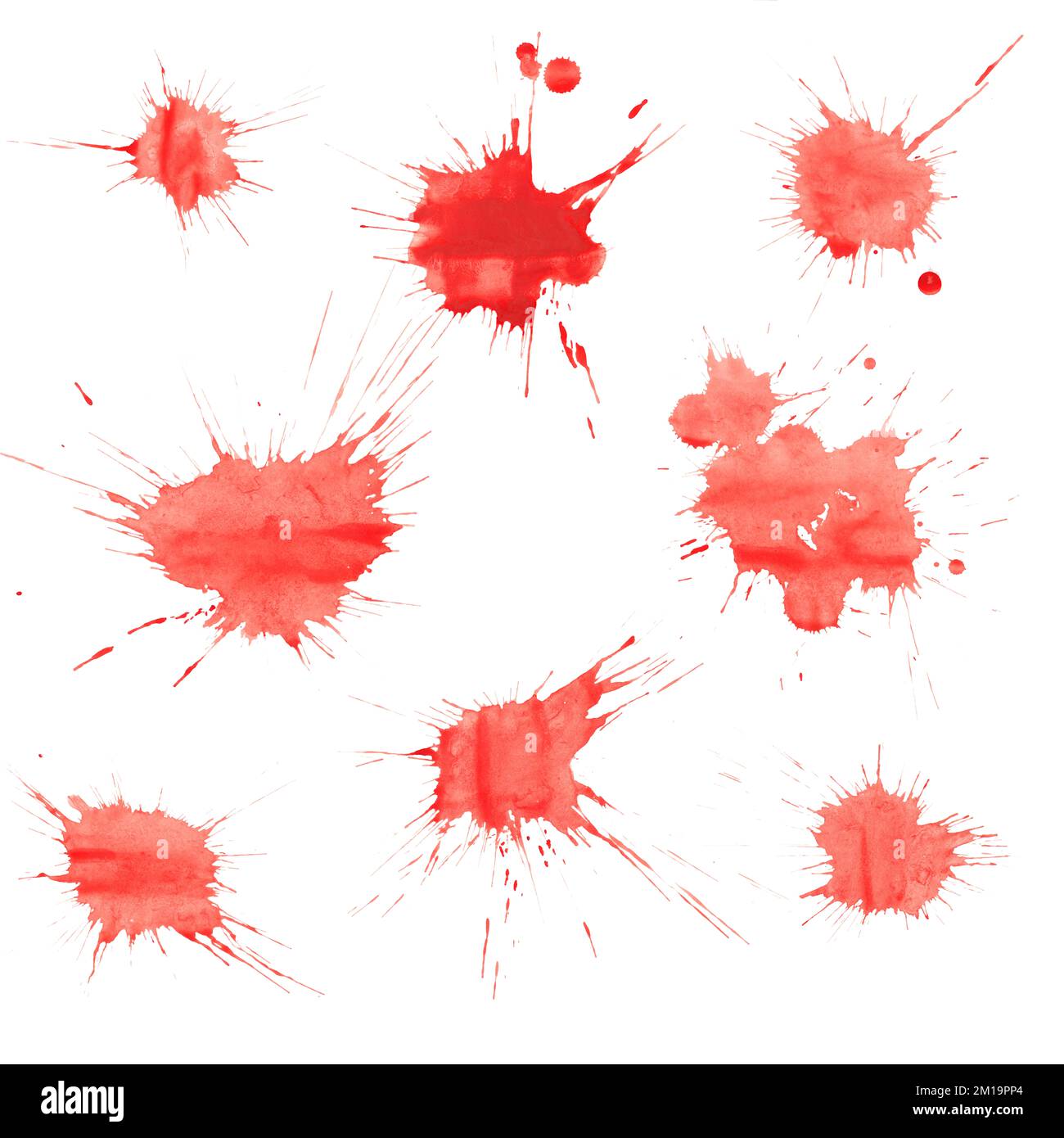 Realistic blood isolated on white background. Drops of blood and ...