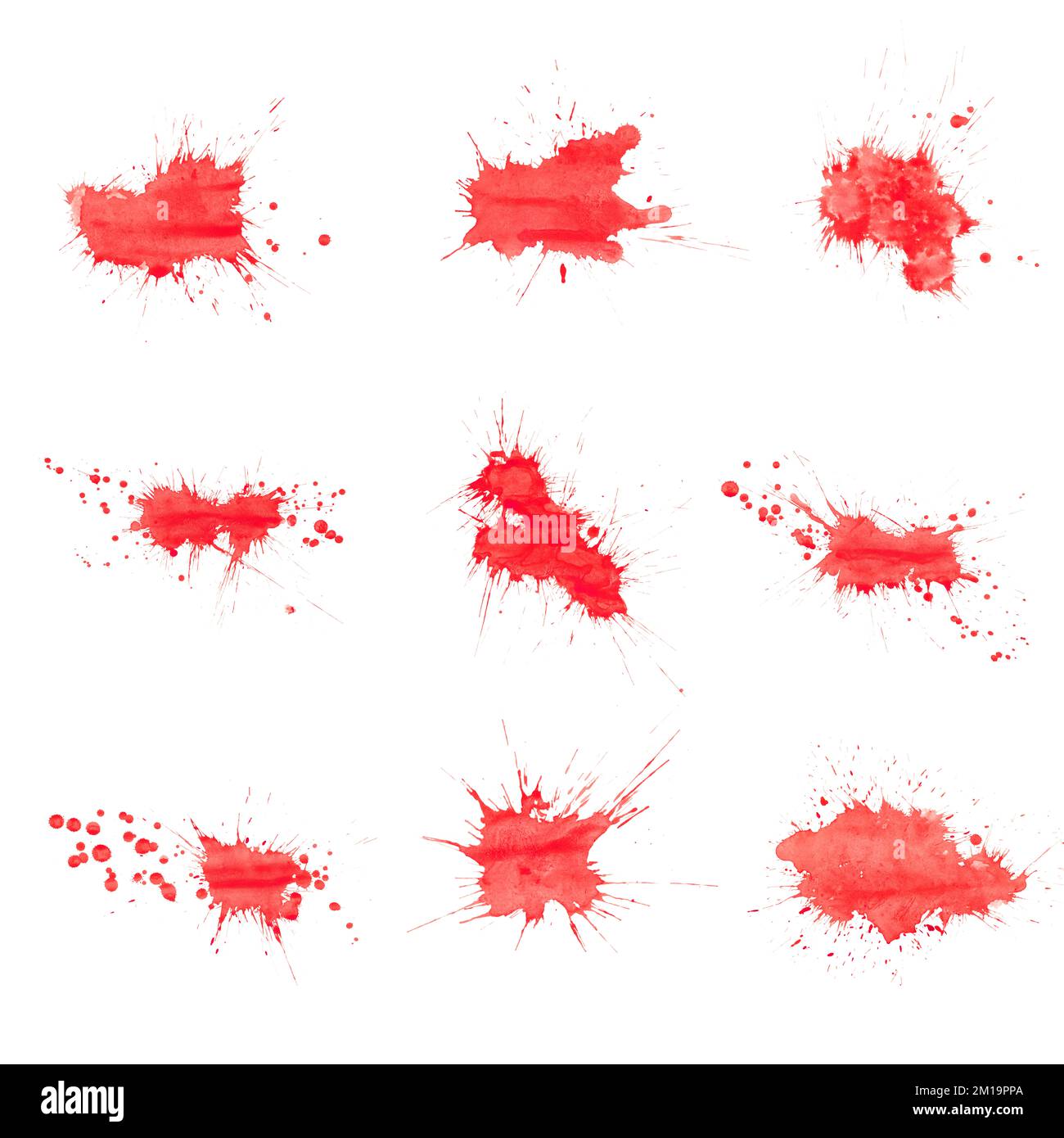 Realistic blood isolated on white background. Drops of blood and ...