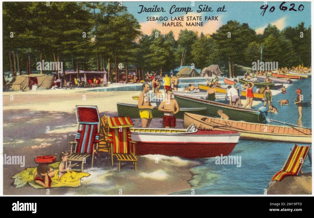 Trailer Camp Site at Sebago Lake State Park, Naples, Maine , Beaches ...