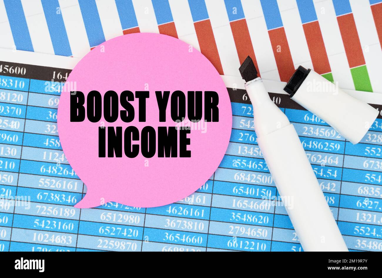 Business and economics concept. On financial statements and charts ...