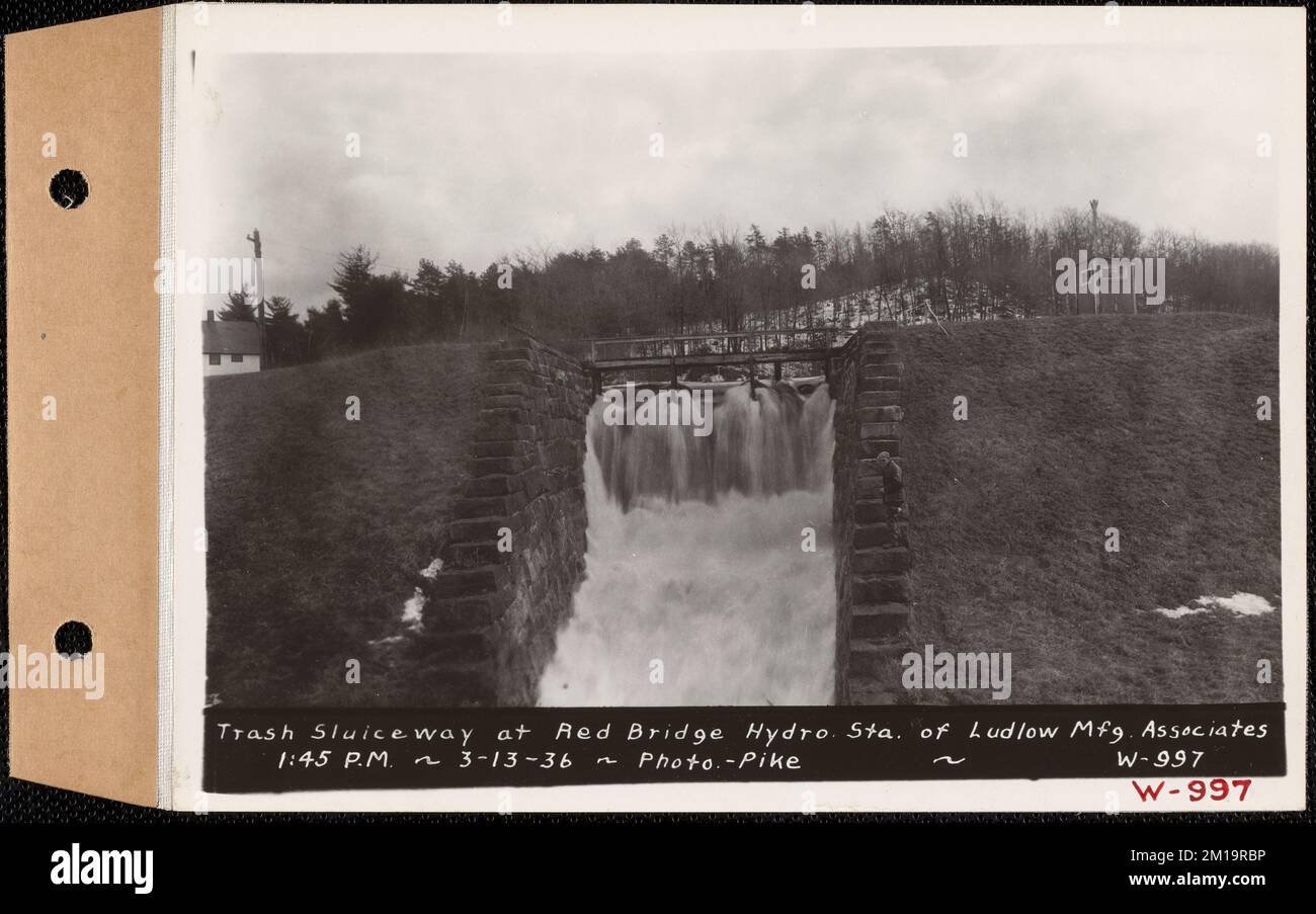 Trash sluiceway at Red Bridge hydroelectric station of Ludlow ...