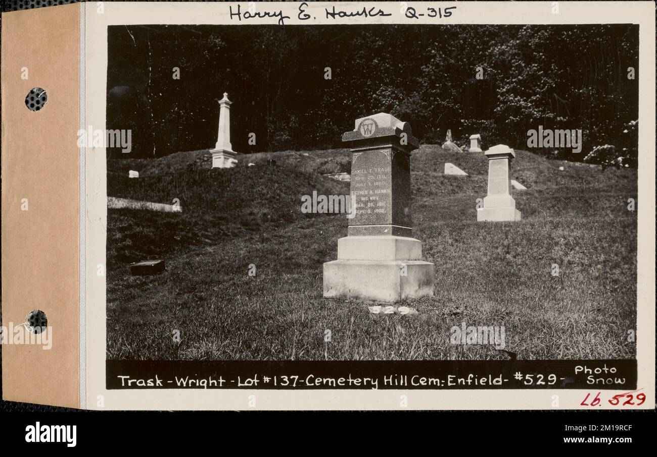 Trask - Wright, Cemetery Hill Cemetery, lot 137, Enfield, Mass., ca ...