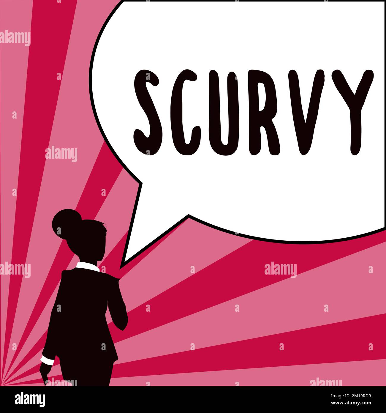 Text caption presenting Scurvy. Word for disease caused by a lack of ...