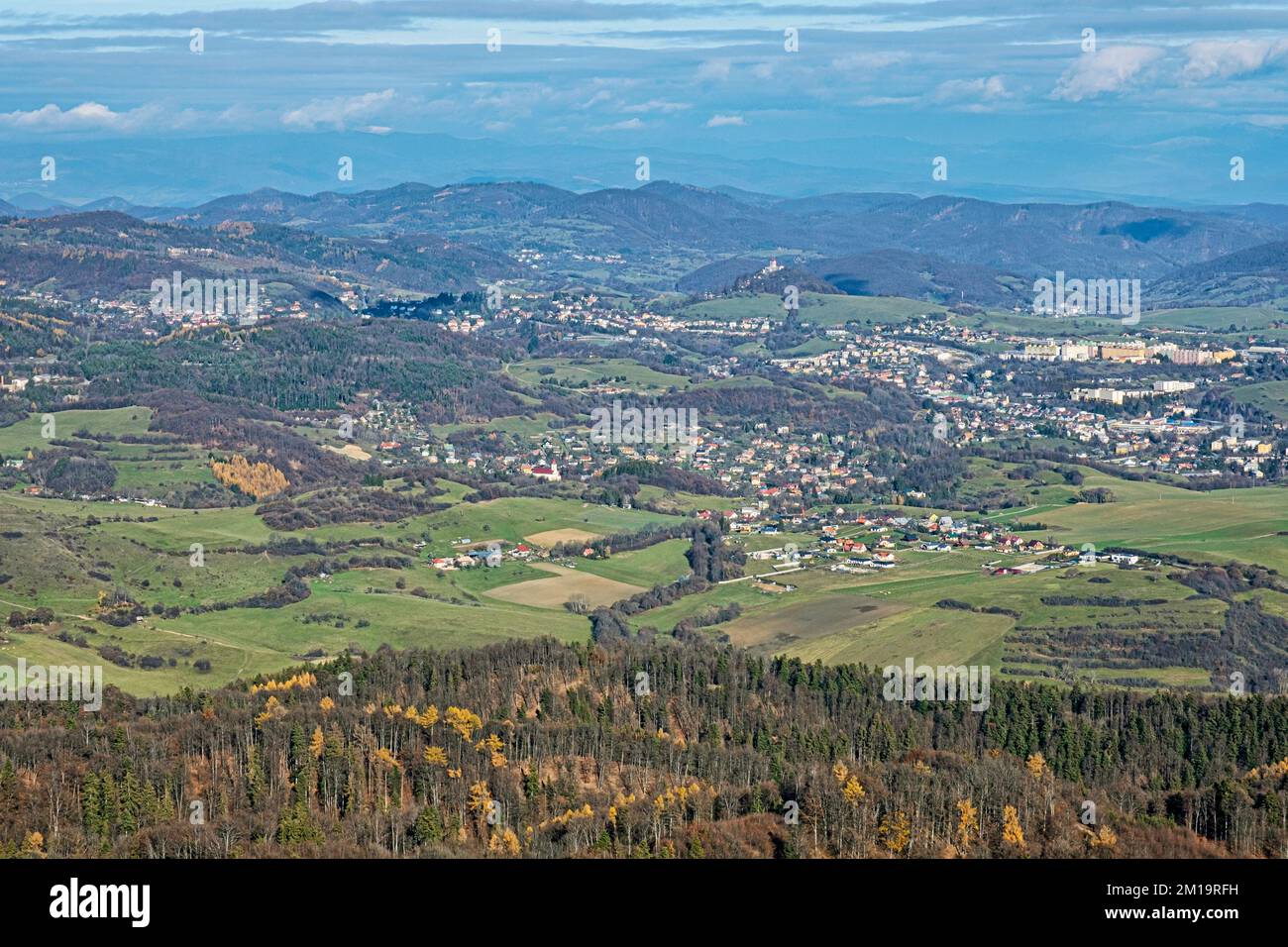 View from Sitno hill, Stiavnica Mountains, Slovak republic. Seasonal ...