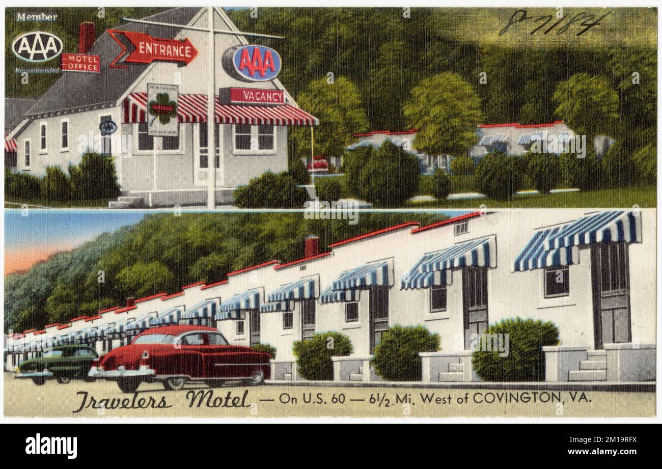 Travelers Motel -- On U.S. 60 -- 6 1/2 mi. west of Covington, VA ...