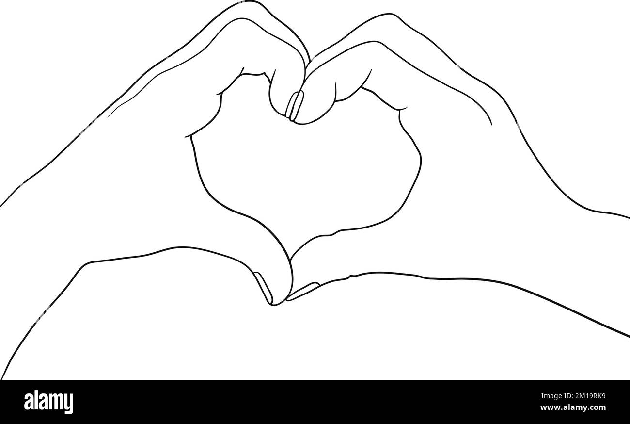 Two Hands Making A Heart Drawing
