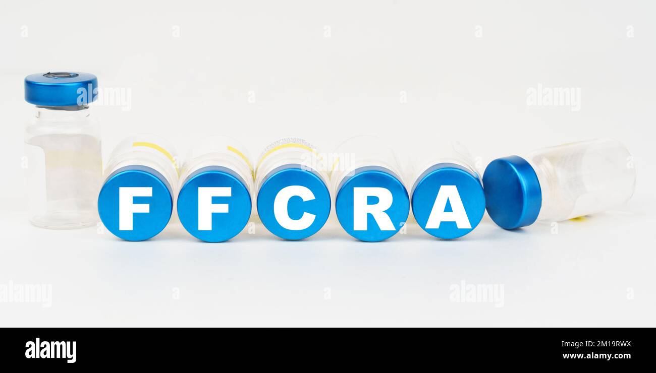 Medicine and health concept. On the blue roofs of the injections it ...