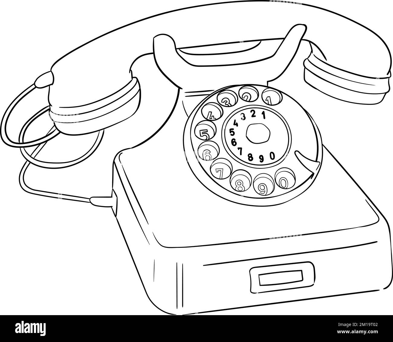 Retro telephone line art vector illustration Stock Vector Image & Art ...