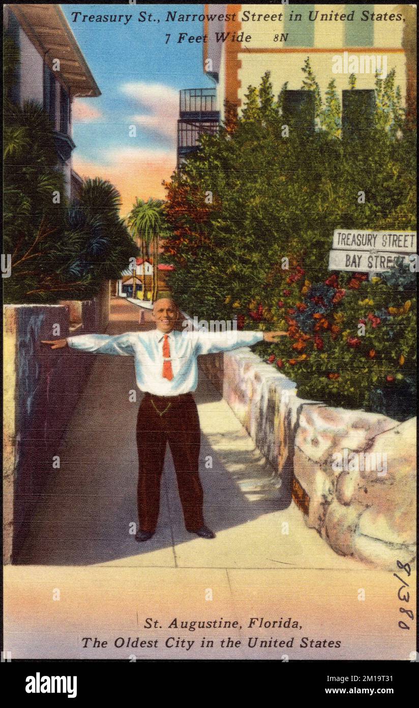 Treasury St., narrowest street in United States, 7 feet wide, St ...