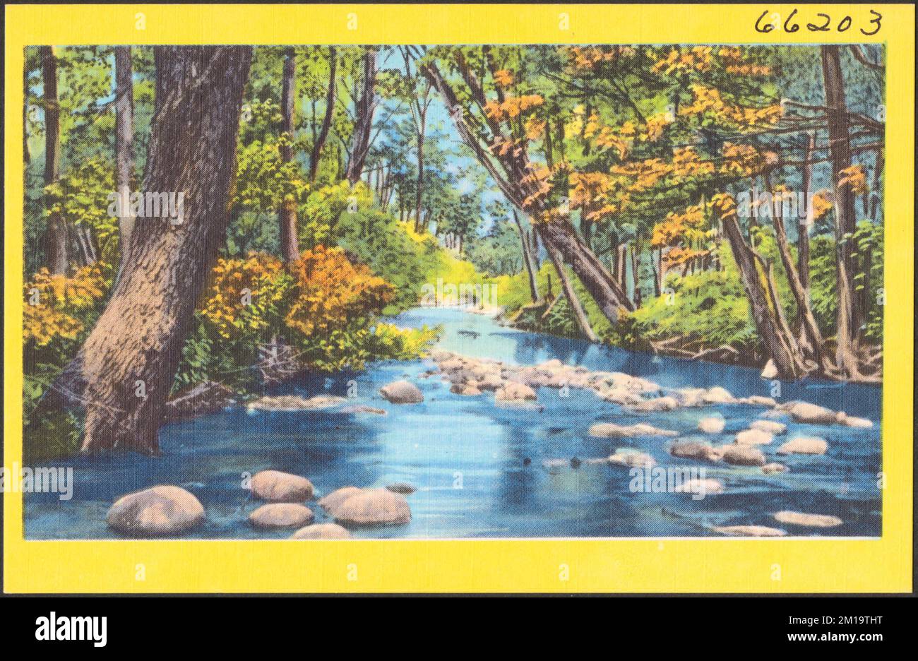 Tree-lined river flowing through rocks , Rivers, Trees, Rocks, Tichnor ...