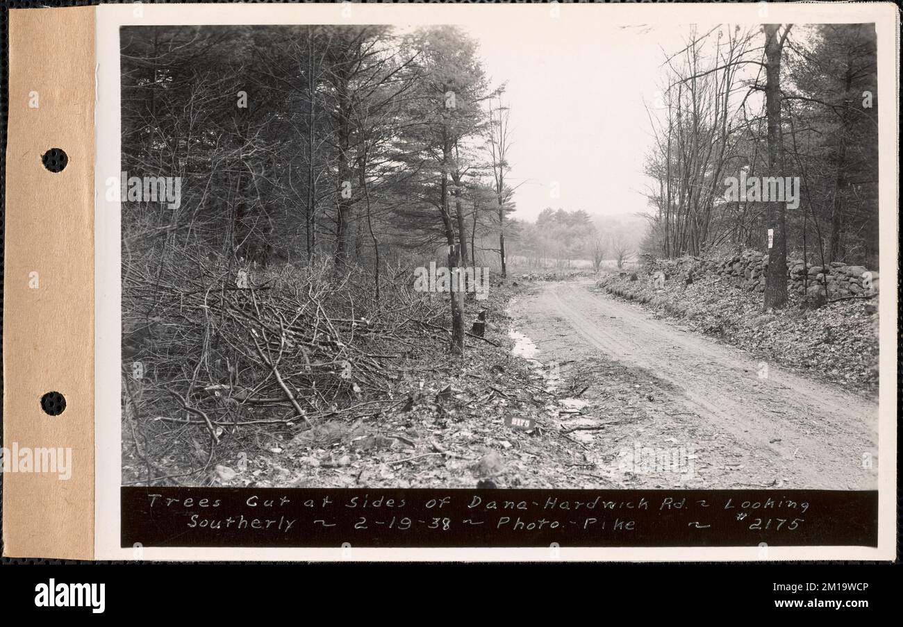 Trees cut at sides of Dana-Hardwick Road, looking southerly, Mass., Feb ...