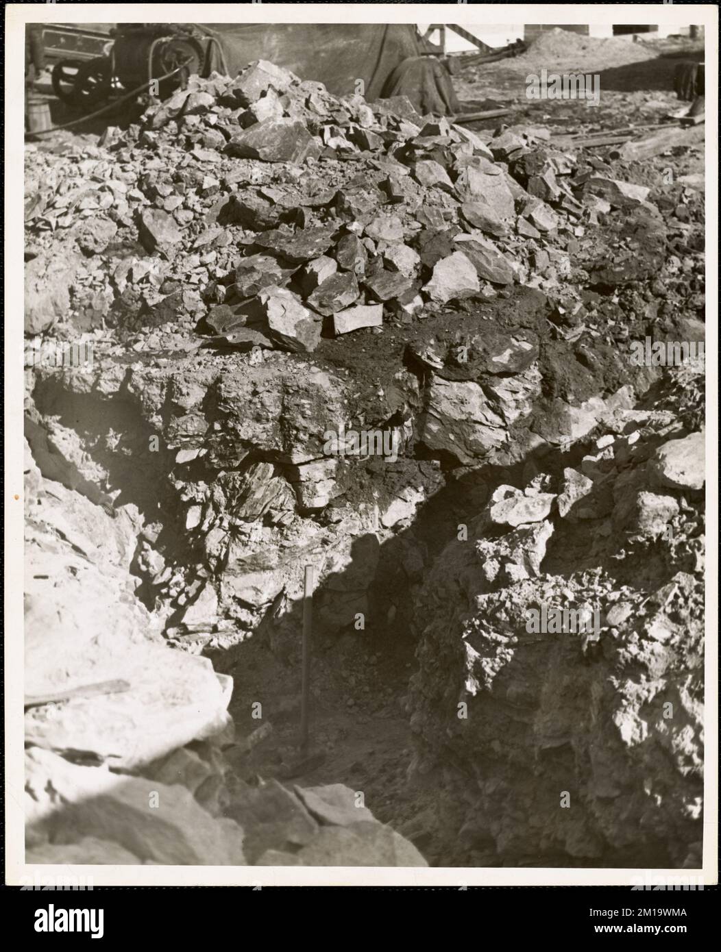 Trench showing ledge at Base Housing Project , Excavation. Photographs ...