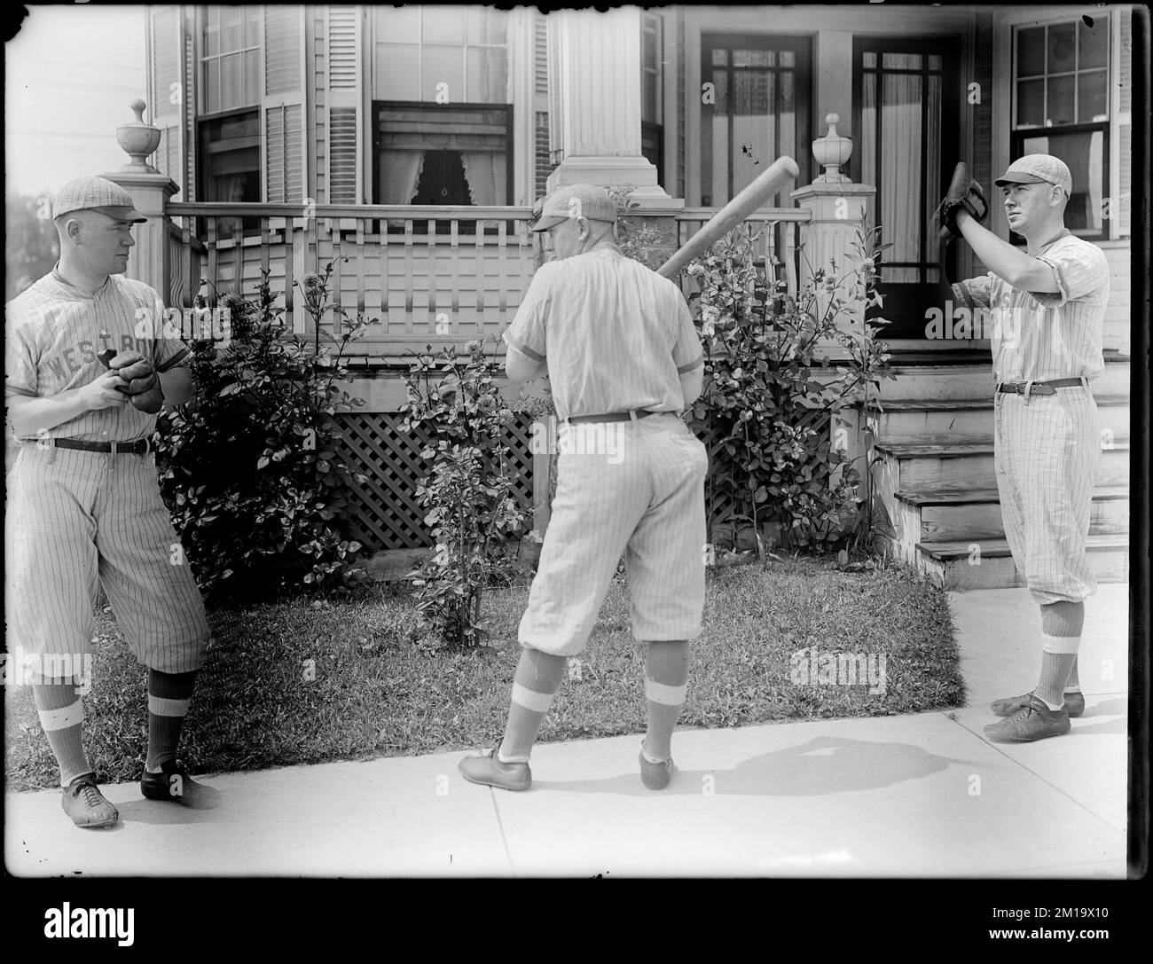 Trick negative, Bill Garry as pitcher, batter, and catcher for West ...