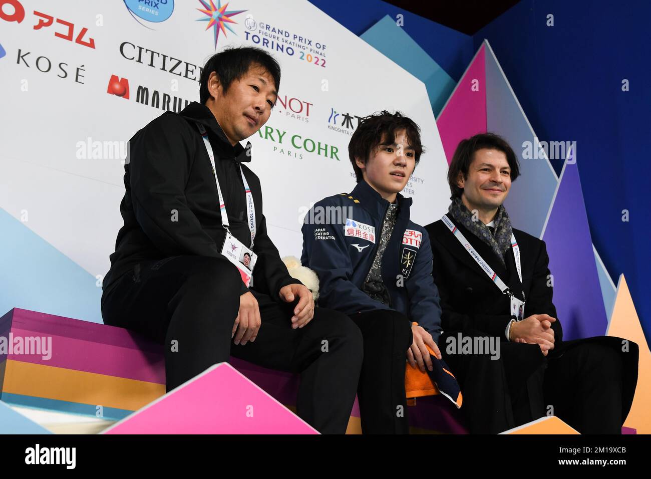 Shoma UNO (JPN), at Kiss & Cry, during Senior Men Free Skating, at the ...