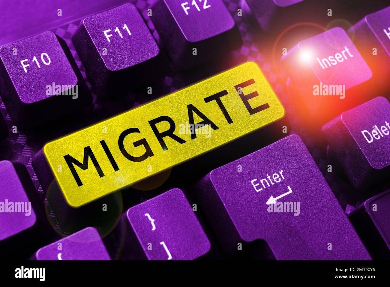 Text caption presenting Migrate. Concept meaning to move or travel from ...