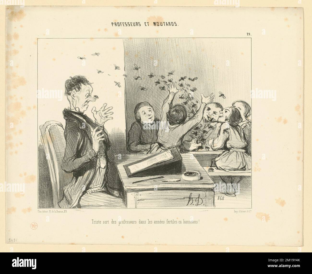 Triste sort des professeurs.... Honoré Daumier (1808-1879). Lithographs ...