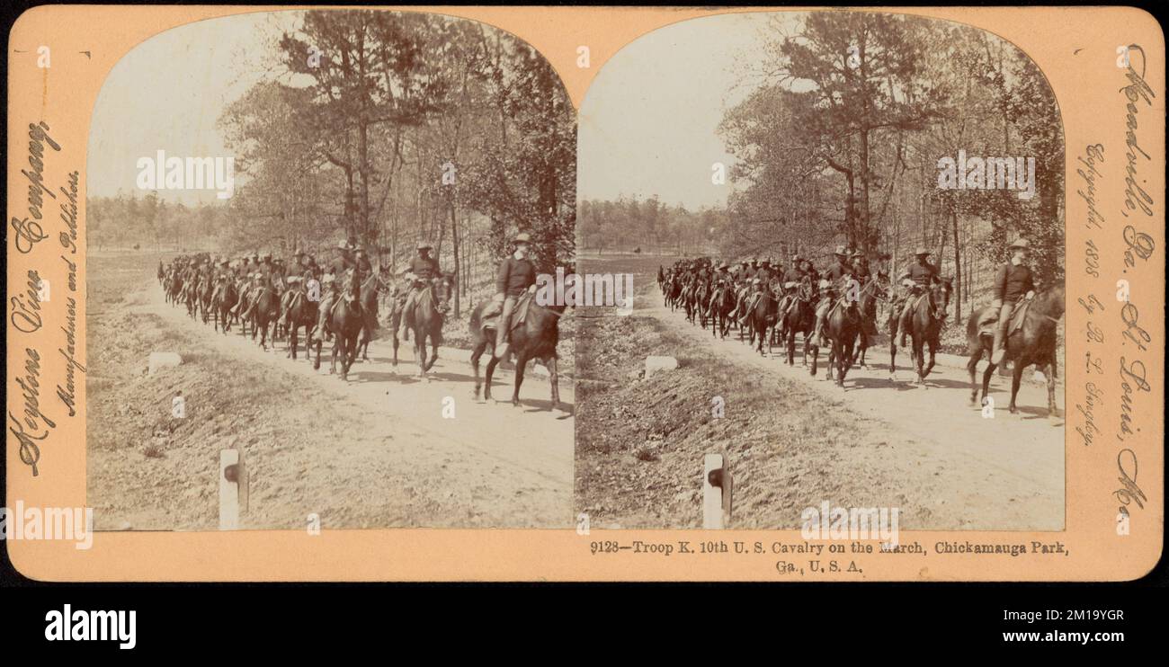 Troop K. 10th U.S. Cavalry on the march, Chickamauga Park, Ga., U.S.A ...
