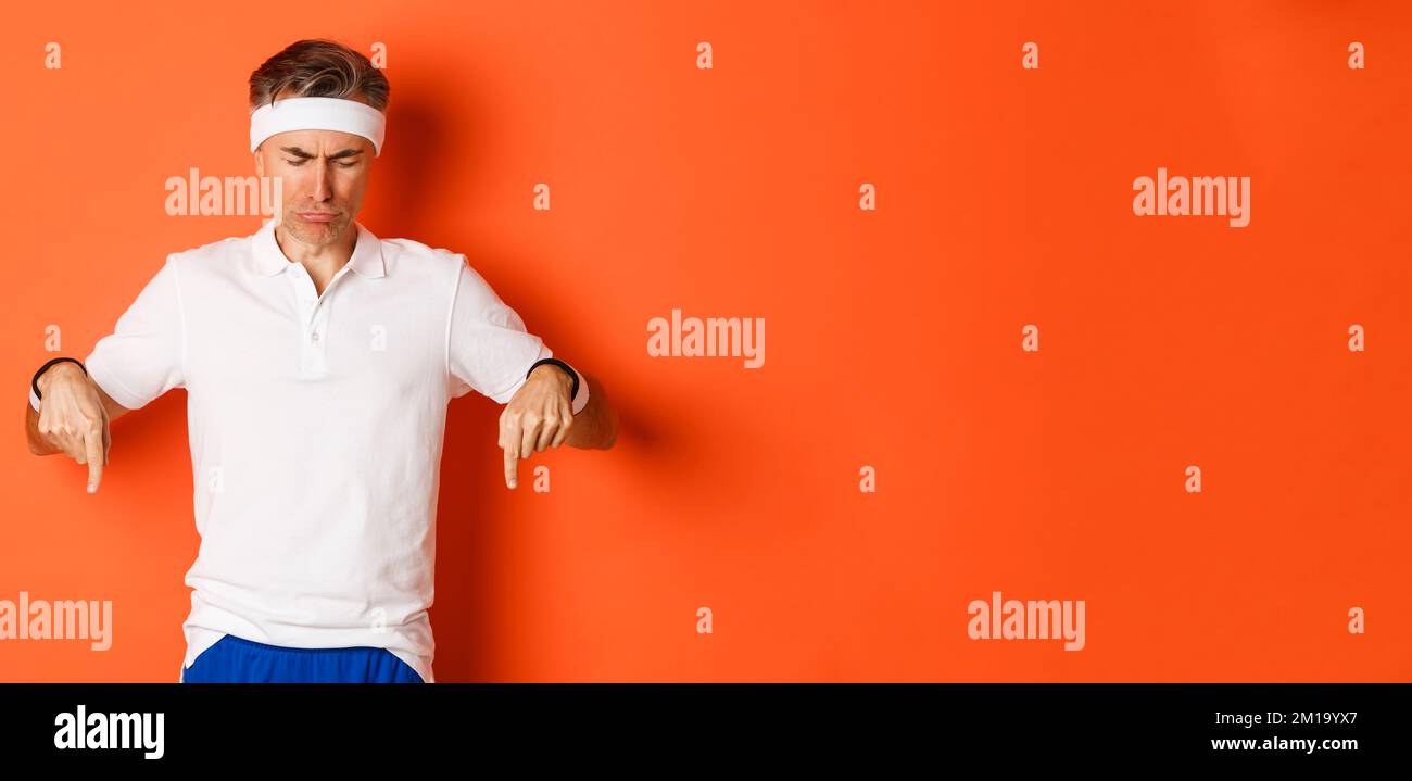 Concept of workout, sports and lifestyle. Image of disappointed and sad ...